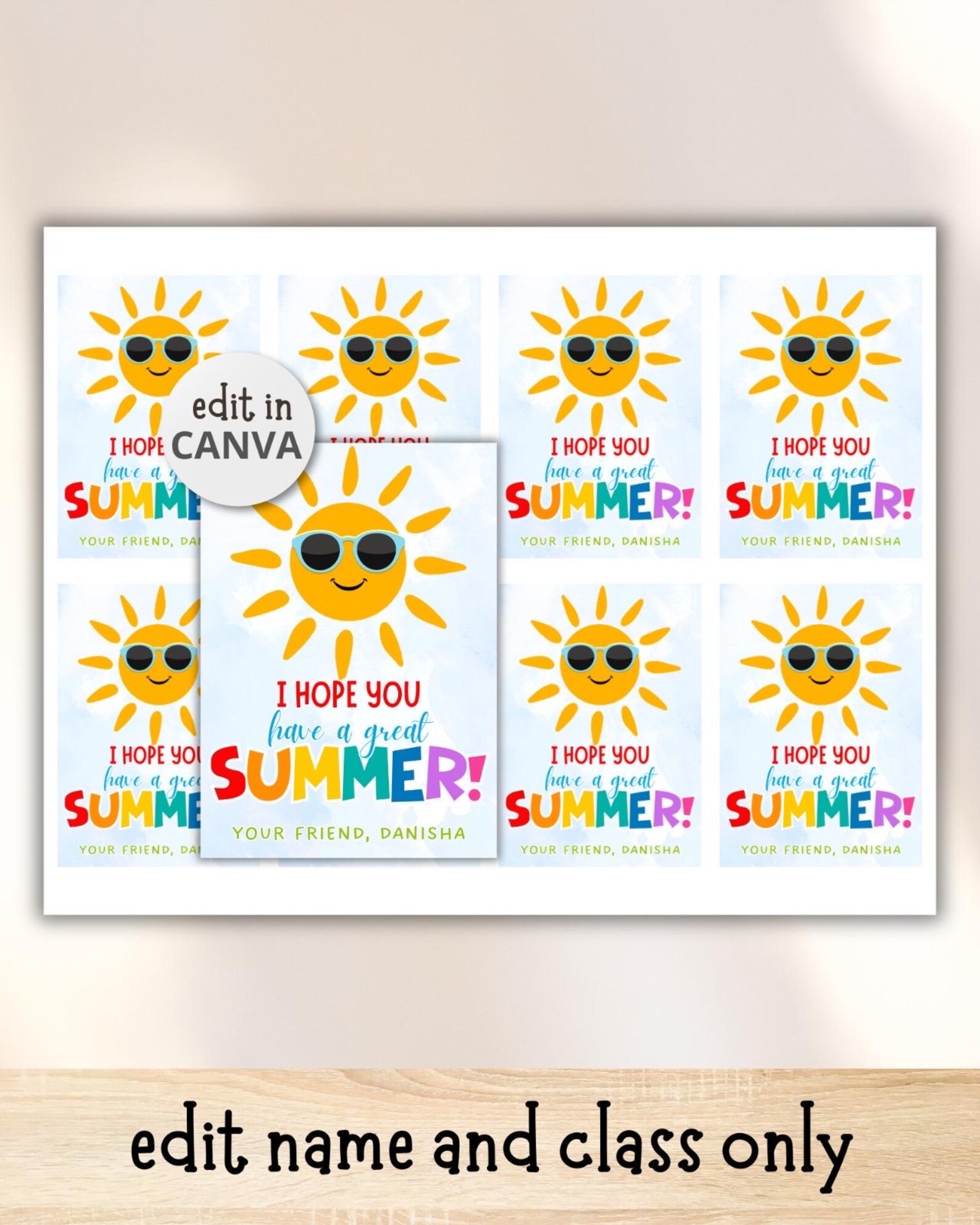 Editable Last Day of School Tag End of Year Friends Gift Tags Great ...