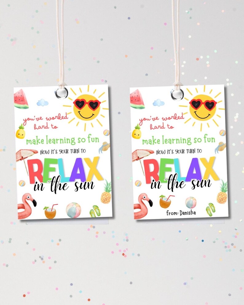 Summer Teacher Appreciation Gift Tag End of School Year Tag Your Turn ...