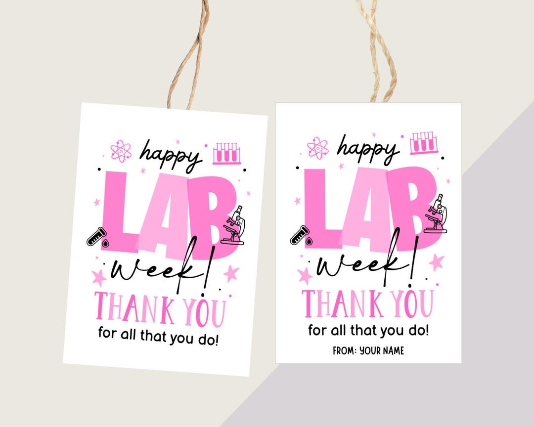Printable Lab Week Gift Tag, Medical Lab Week Tag, Medical Laboratory ...