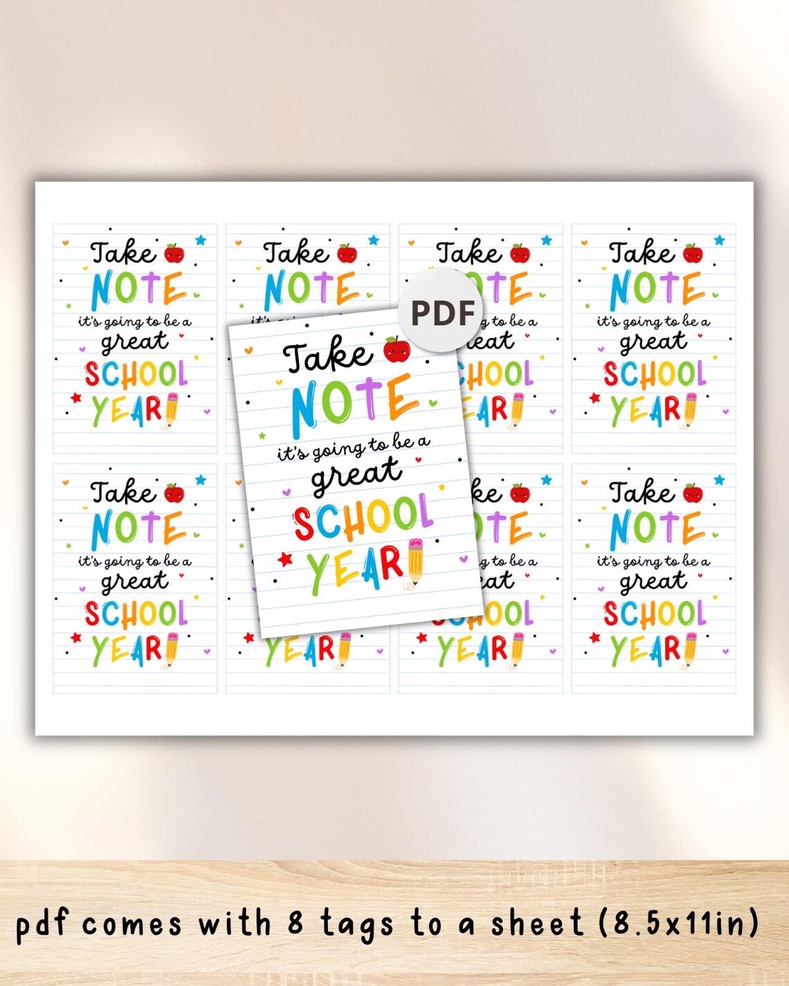 Take Note It's Going to Be A Great School Year Tag, Back to School Take ...