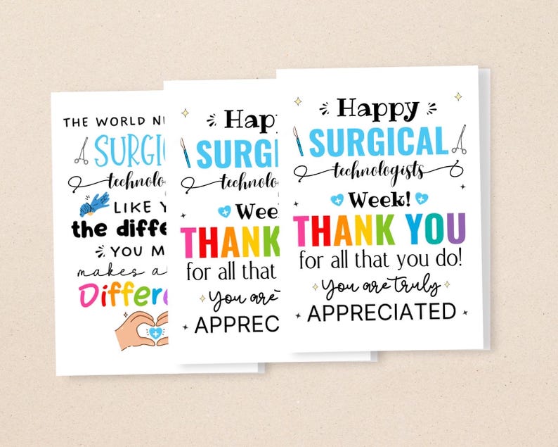 Surgical Tech Week Card: Printable Appreciation Gift (PDF) - Etsy