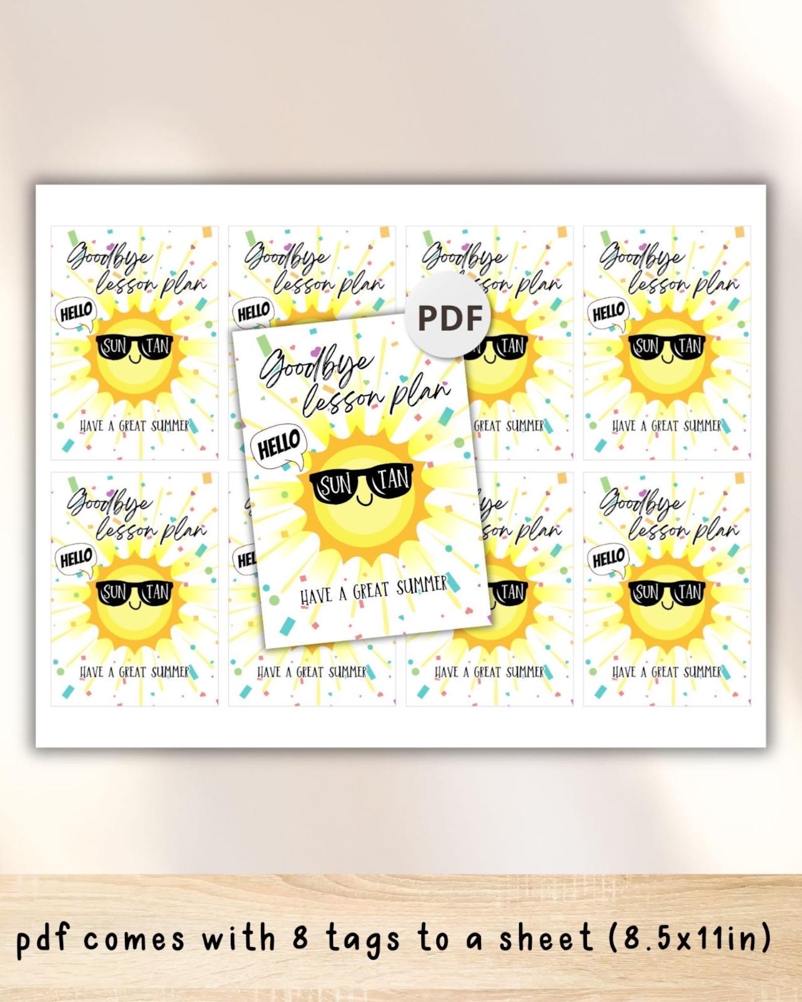 End of Year Gift Tag, Printable End of Year Teacher Gift, Goodbye ...
