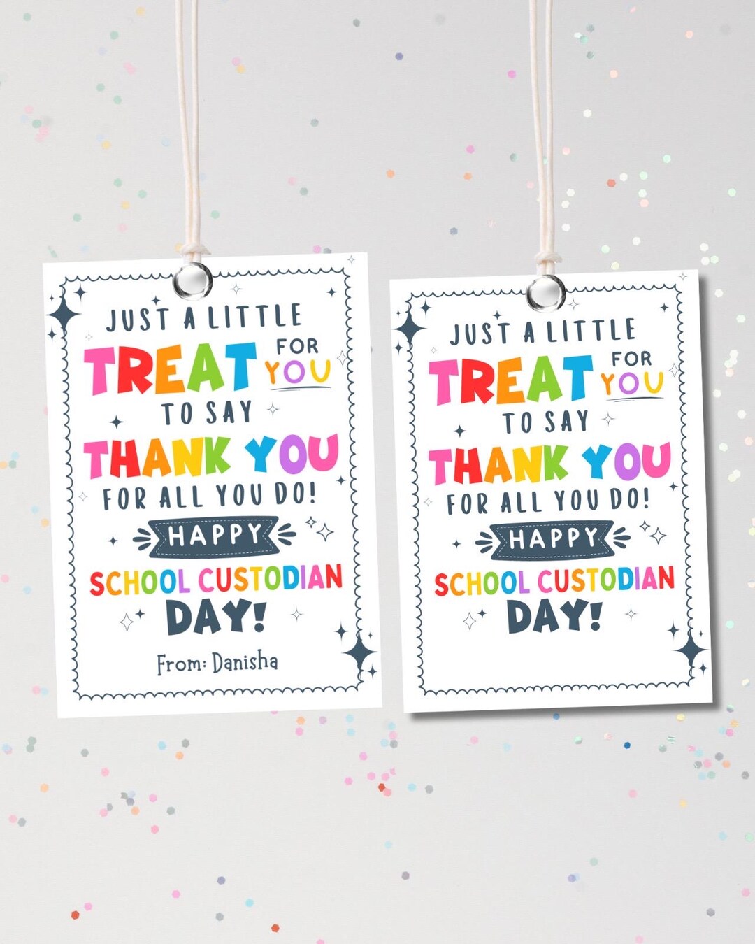School Custodian Appreciation Gift Tag, Printable Thank You School ...