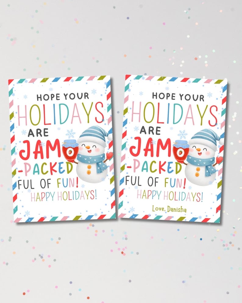 Holiday Jam Gift Tags Printable, Hope Your Holidays Are Jam-packed Full ...