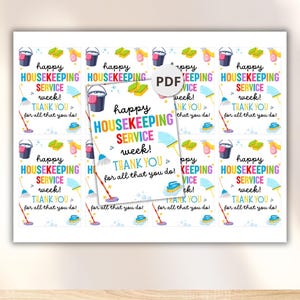 Housekeeping Appreciation Gift Tags: Printable Thank You Cards (digital ...