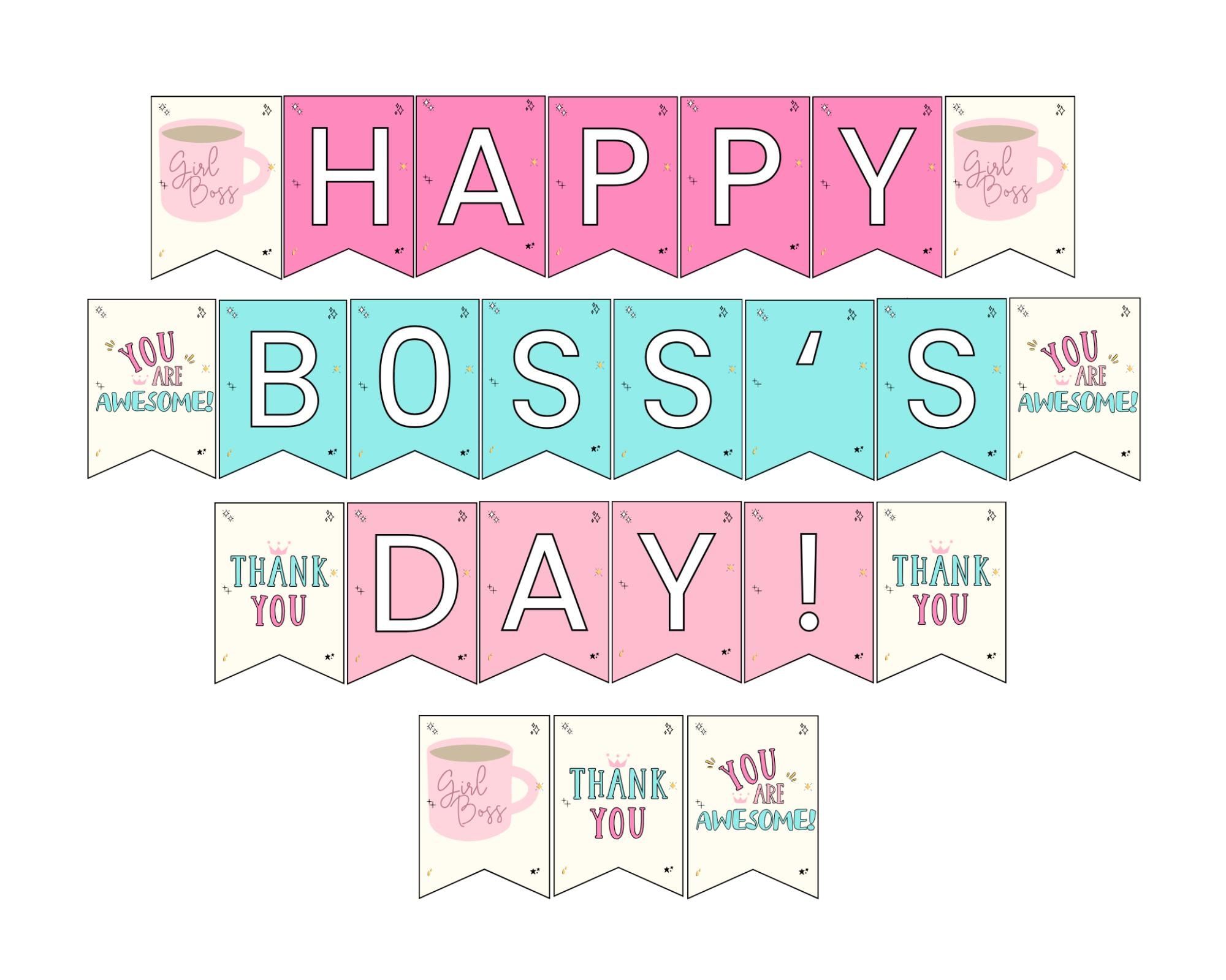 Boss Day Banner Printable Boss Appreciation Day Decor, Happy Boss's Day ...