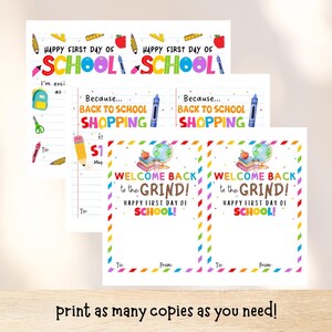 First Day of School Gift Card Holder Template, Printable Welcome Back ...