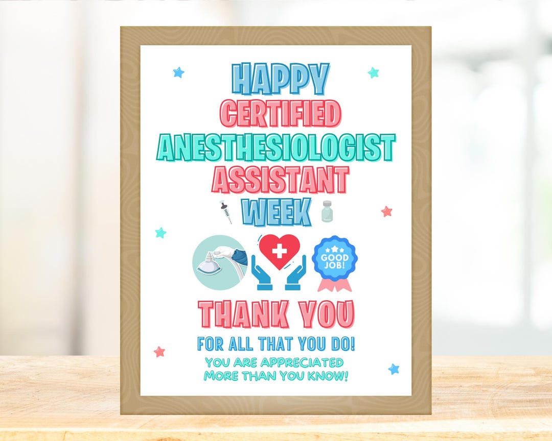 Printable CAA Week Gift, CAA Week Sign, National Certified ...