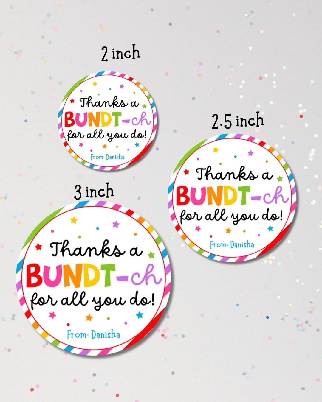Teacher Appreciation Gift Tags: Editable Bundt Cake Thank You (digital ...