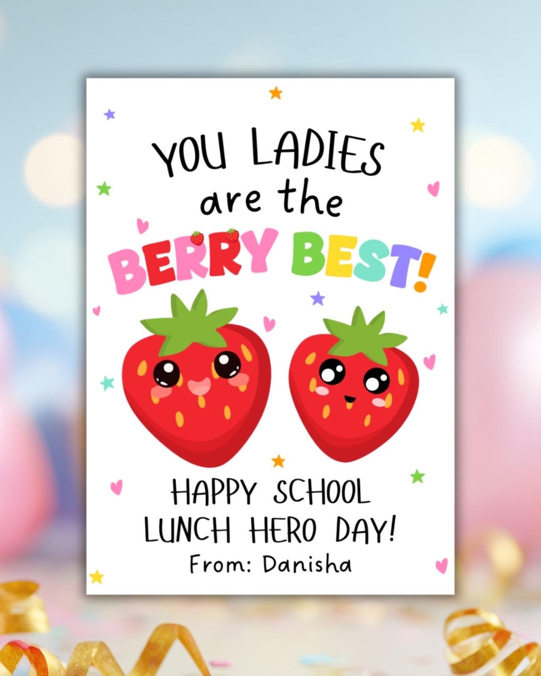 School Lunch Hero Day Gift Tag: Staff Appreciation Printable (PDF) - Etsy
