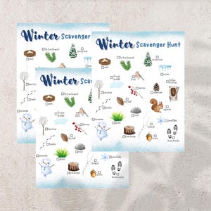 Winter Nature Scavenger Hunt for Kids, Winter Activity, Family Fun Game ...