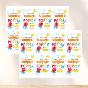 EDITABLE Pop Summer Candy Ring Gift Tag. Have a Poppin' Summer Vacation ...
