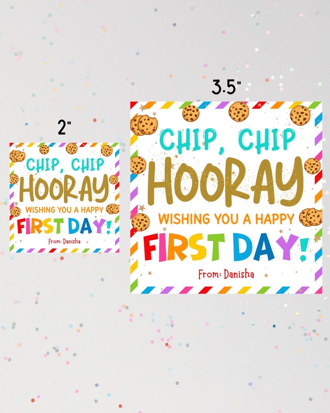 First Day of School Cookie Tags: Chip Chip Hooray! (digital Download ...