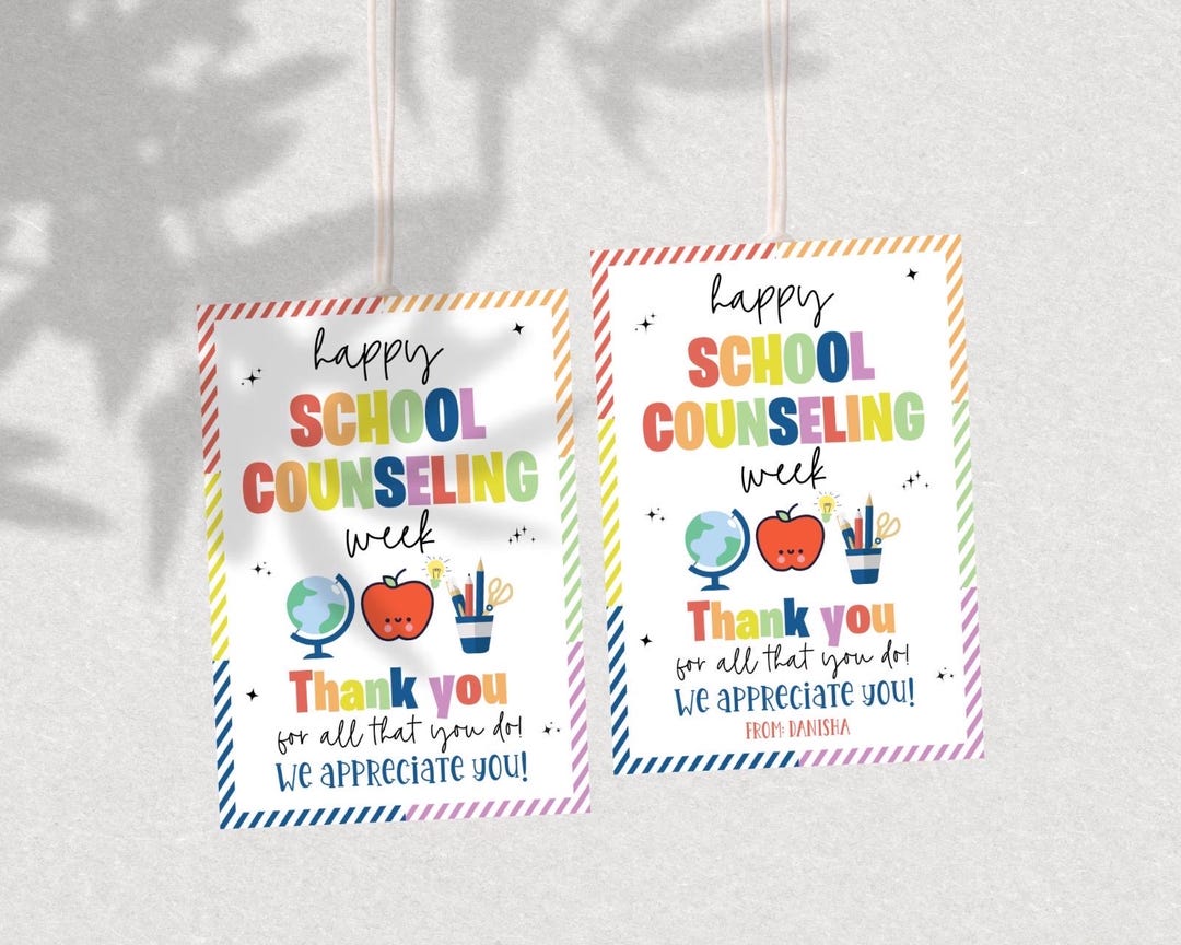 School Counseling Week Gift Tag, Printable Counselor Appreciation Week ...