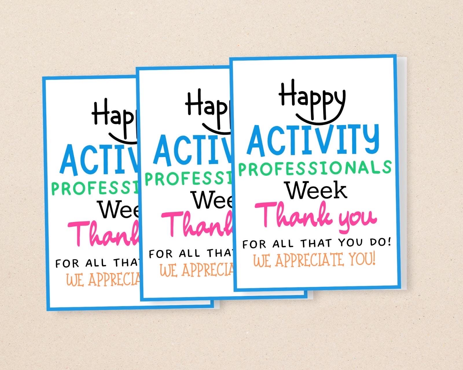 Activity Professional Card Printable, Activity Professional ...