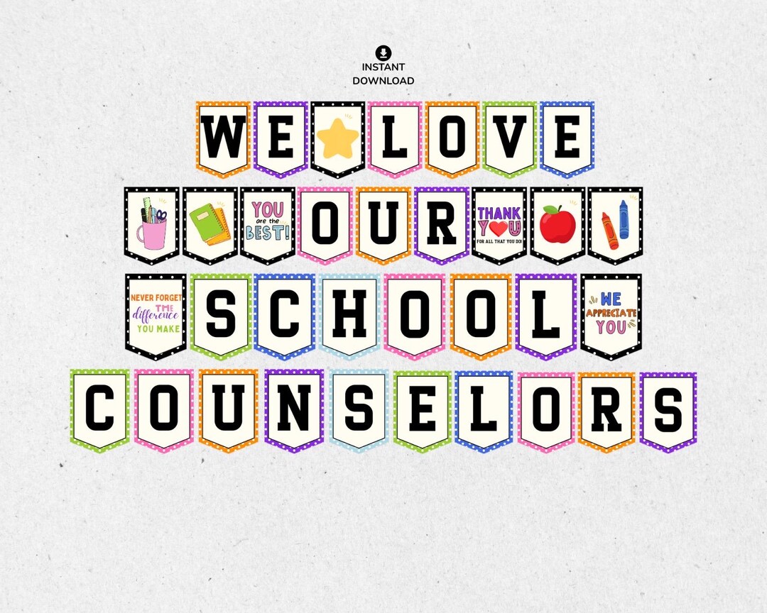 School Counseling Week Printable Banner: Editable Appreciation Decor ...