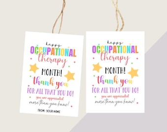 Occupational Therapy Month Gift Tags OT Month Tags Printable OT Month ...
