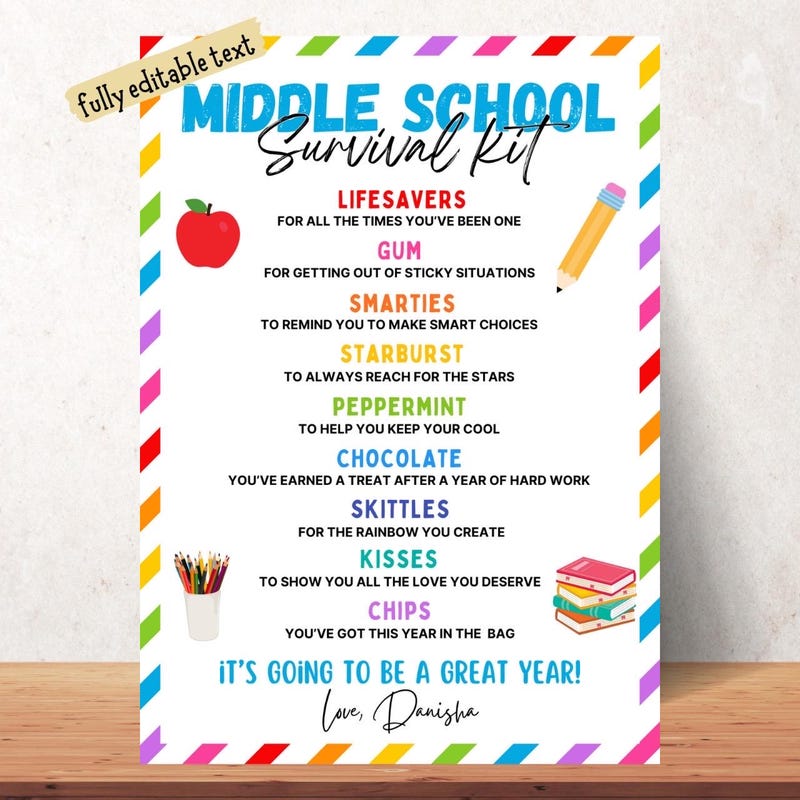 Middle School Survival Kits - Etsy