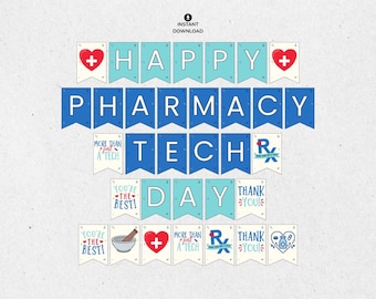 Pharmacy Tech Day Printable Poster, Happy Pharmacy Tech Day Sign ...