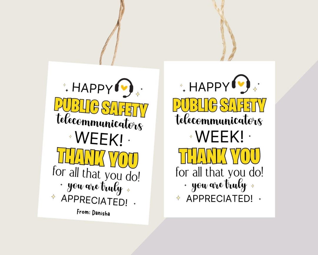Telecommunicator Week Gift Tags: Printable Dispatcher Appreciation (PDF ...