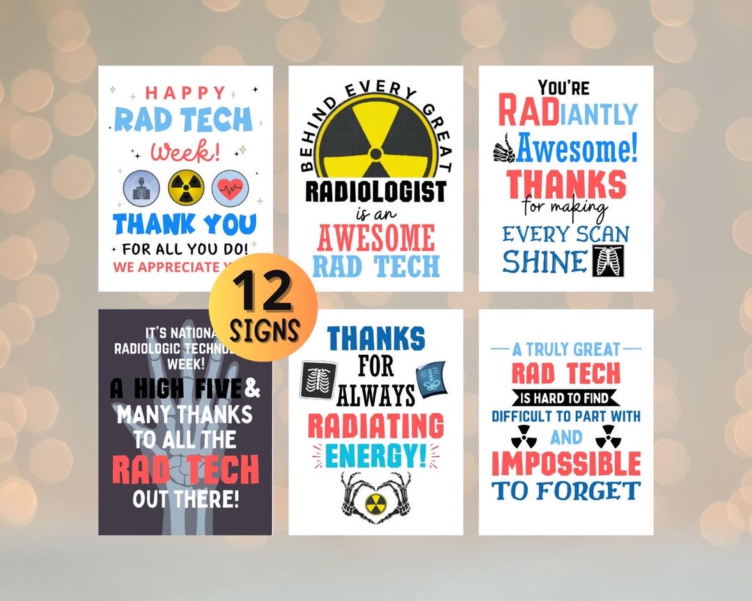 Rad Tech Week Signs Printable, Rad Tech Week Decor, Thank You Rad Tech ...