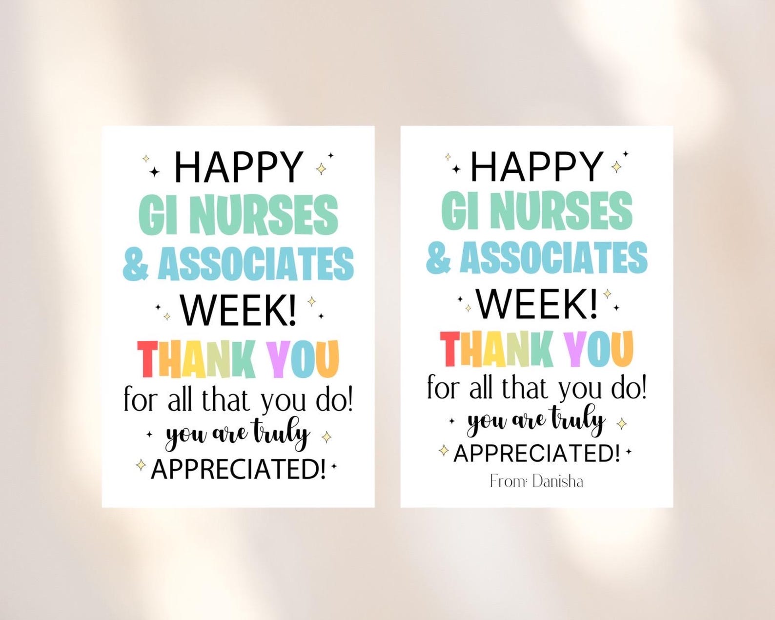 GI Nurse Appreciation Gift Tags: Thank You Printable (PDF) - Etsy