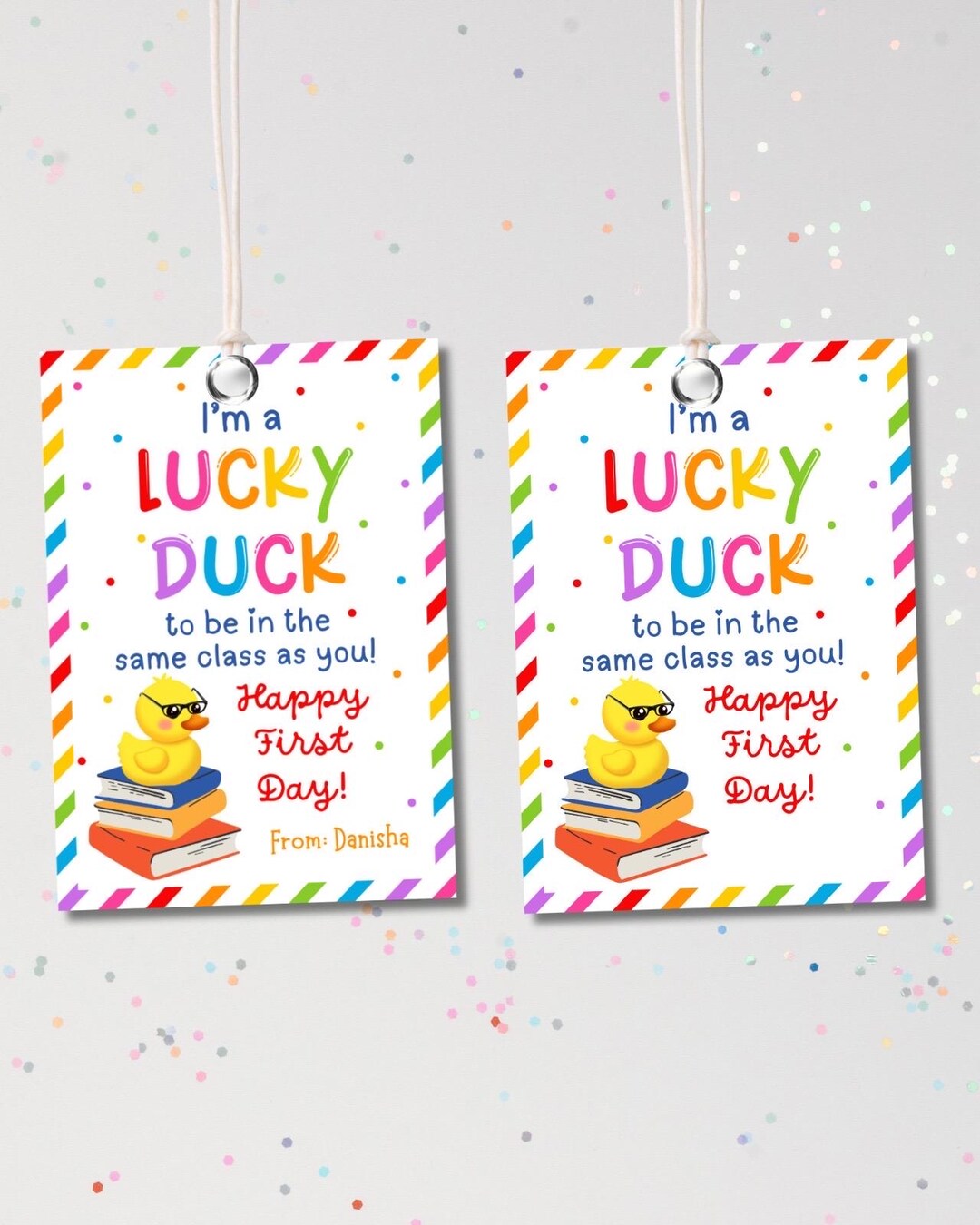 Lucky Duck Back to School Tag: Editable Printable Gift (digital ...