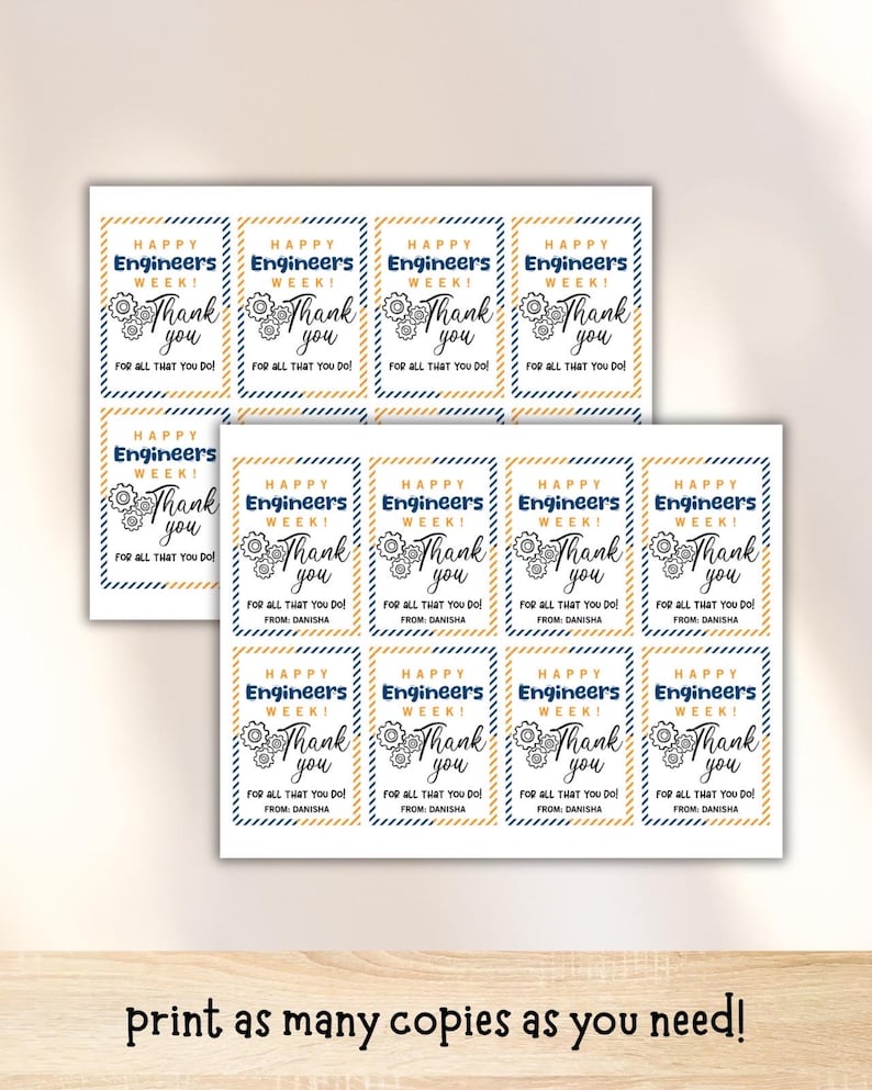 Printable Engineers Week Gift Tags Printable / Engineer Week Gifts ...