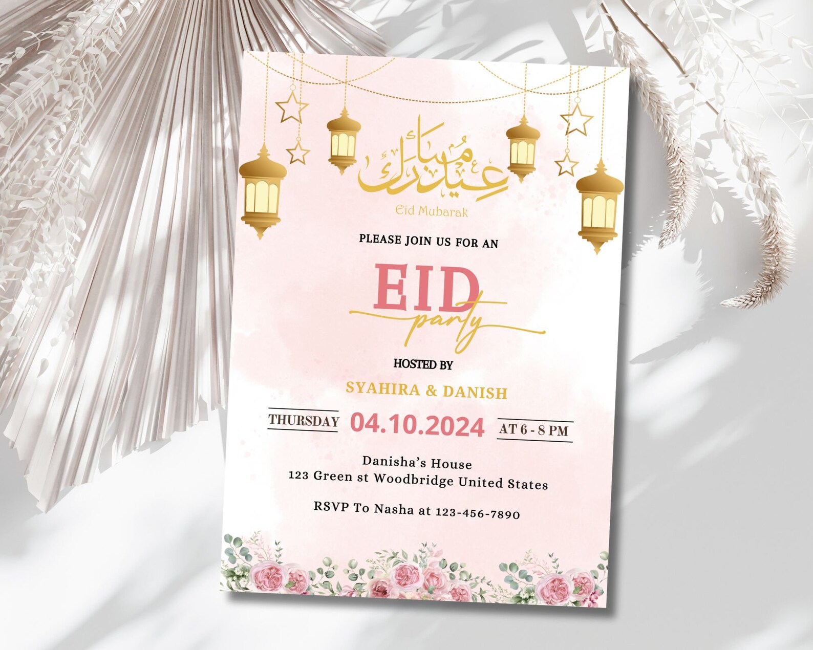 Editable Eid Mubarak Invitation,iftar Invitation,eid Dinner Party ...