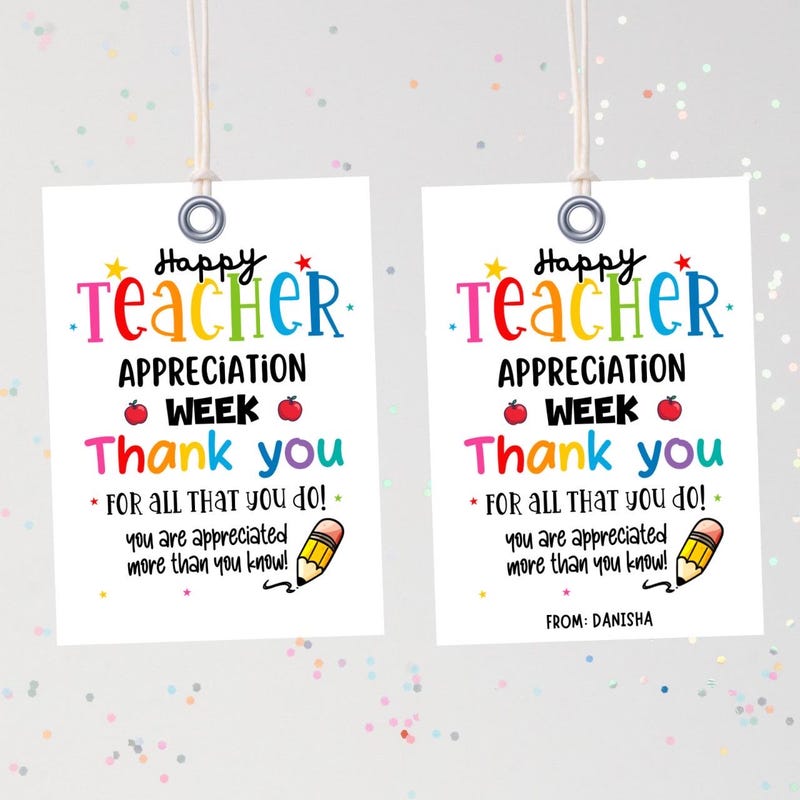 Teacher Appreciation Tags - Etsy