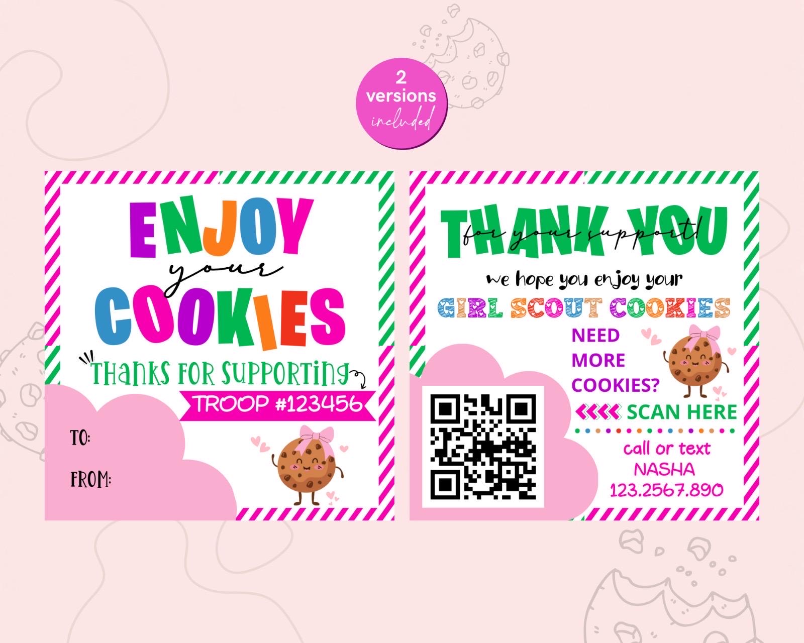 Girl Scout Cookie Thank You Stickers Girl Scout Thank You Stickers