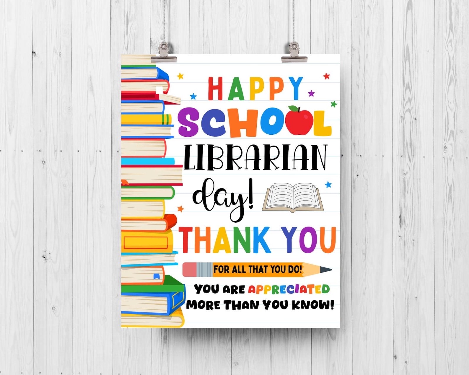 School Librarian Appreciation Poster Printable, School Librarian Day ...