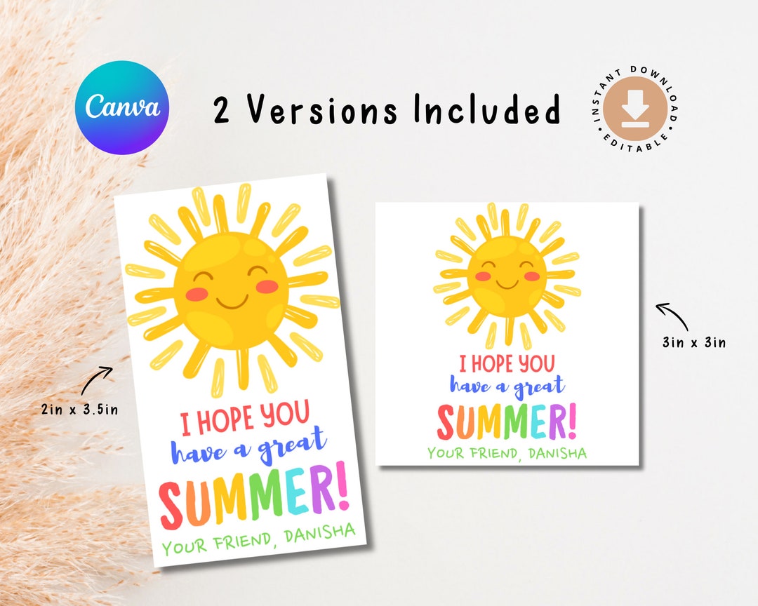 Editable Last Day of School Tag End of Year Friends Gift Tags Great ...