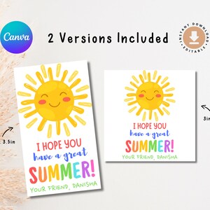 Editable Last Day of School Tag End of Year Friends Gift Tags Great ...