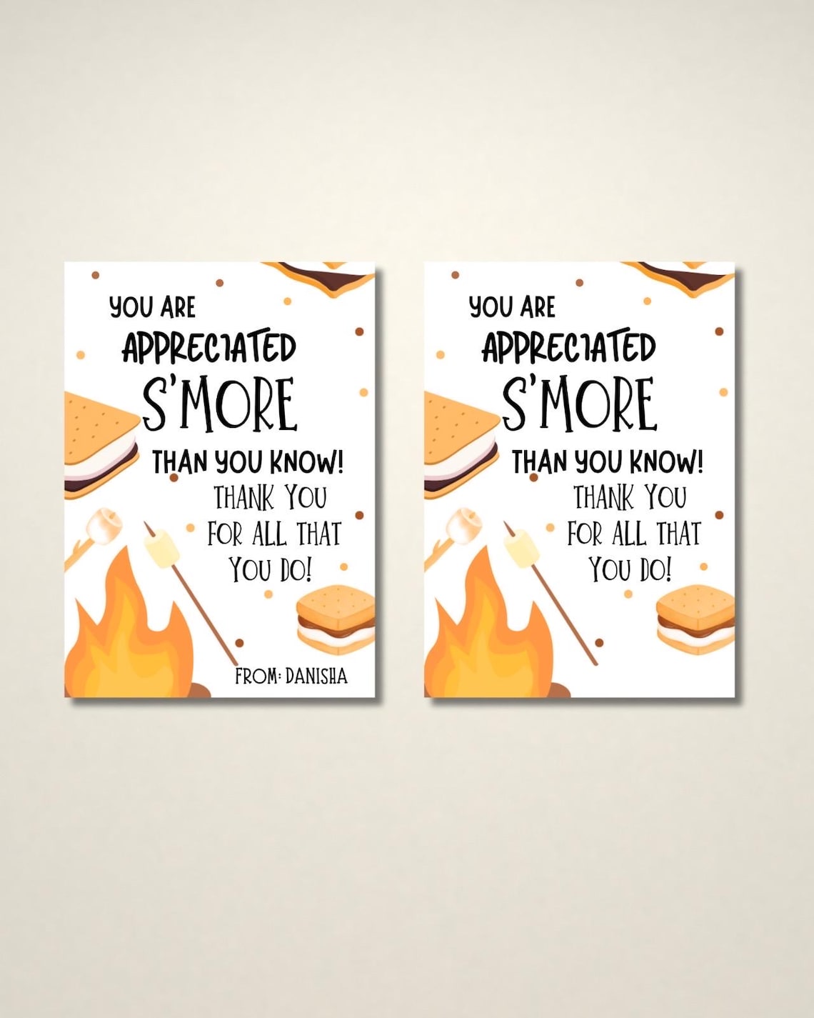 Printable S'mores Teacher Appreciation Gift Tag Appreciated S'more Than ...