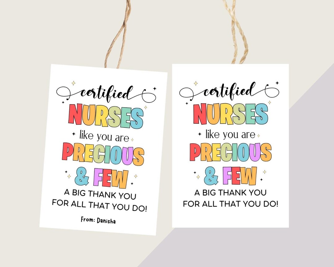 Printable Nurse Tag, Thank You Nurse Gift Tag, Happy Nurses Week Gift ...