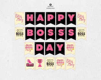 Boss Day Banner Printable Boss Appreciation Day Decor, Happy Boss's Day ...