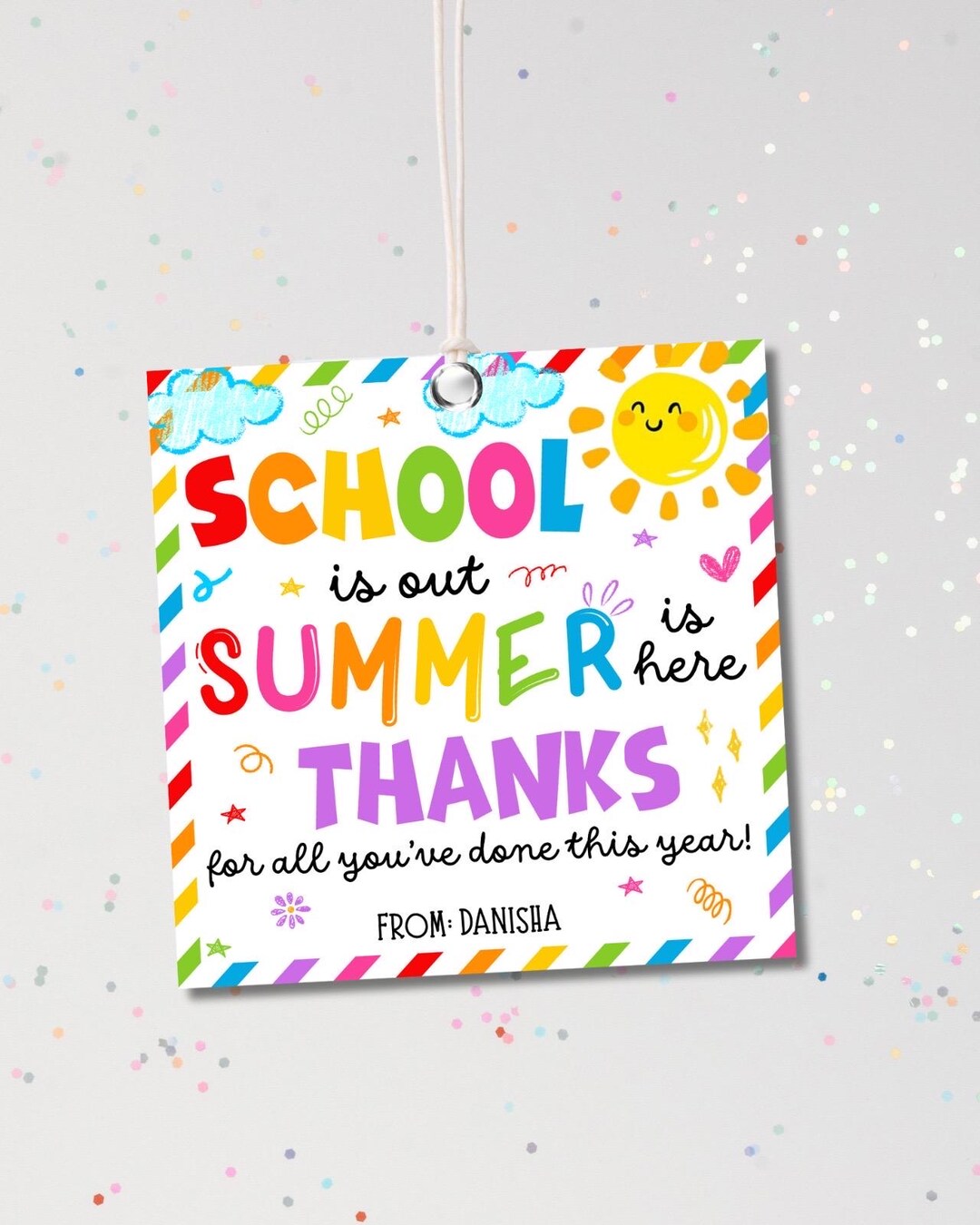 School is Out Summer is Here Thank You Gift Tag Teacher Appreciation ...
