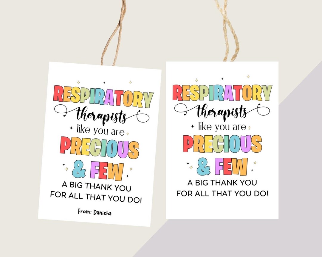 Respiratory Therapist Gift Tag Printable, Respiratory Therapy Tag, Pulmonary Rehabilitation Week ...