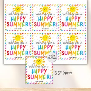 Happy Summer Tag Printable Wishing You a Happy Summer Gift Tag for ...