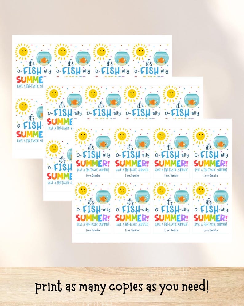 It's O-fish-ally Summer Last Day of School Tags Candy Tag for Students ...