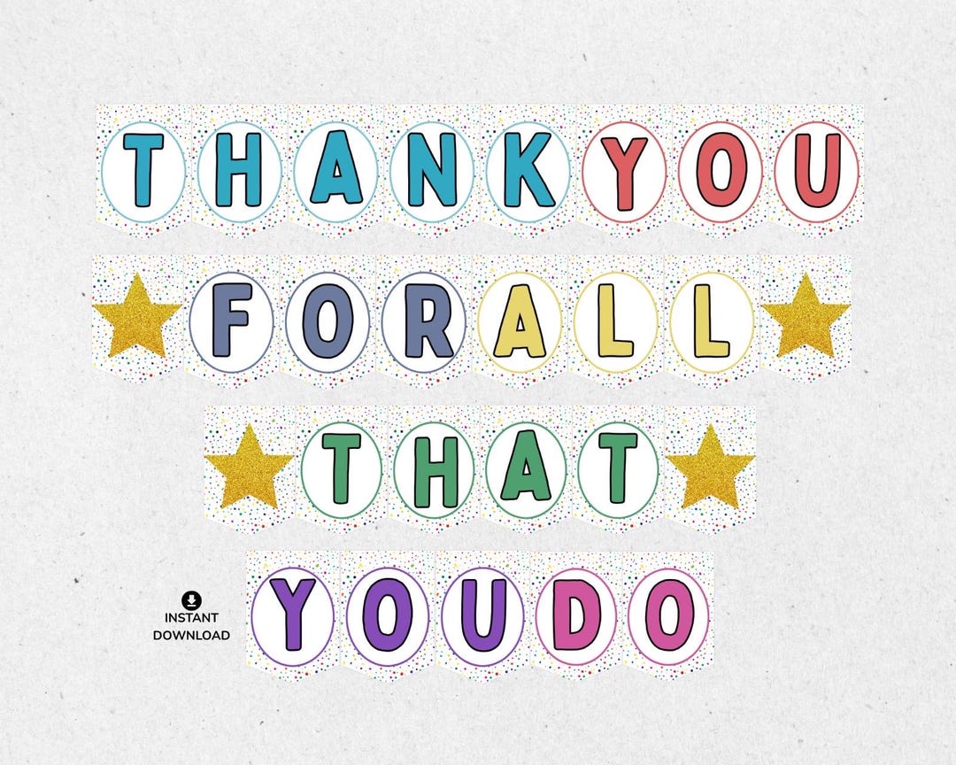 Thank You Banner Printable: Appreciation Bunting (PDF) - Etsy