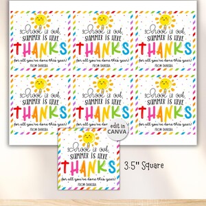School is Out Summer is Here Teacher Appreciation Tags, Printable End ...