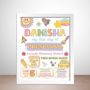 Editable First Day of School Sign First Day KINDERGARTEN PRESCHOOL ...