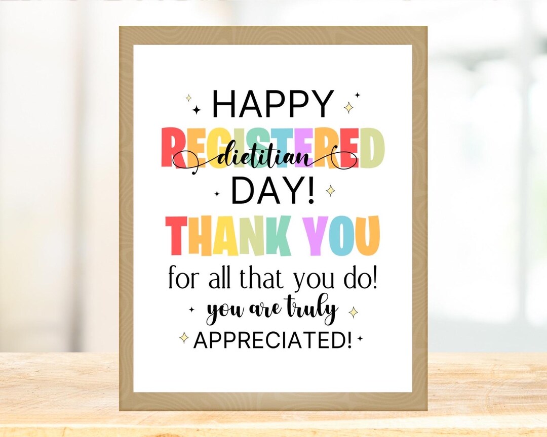 Dietitian Day Sign Printable, Registered Dieititian Nutritionist Day ...