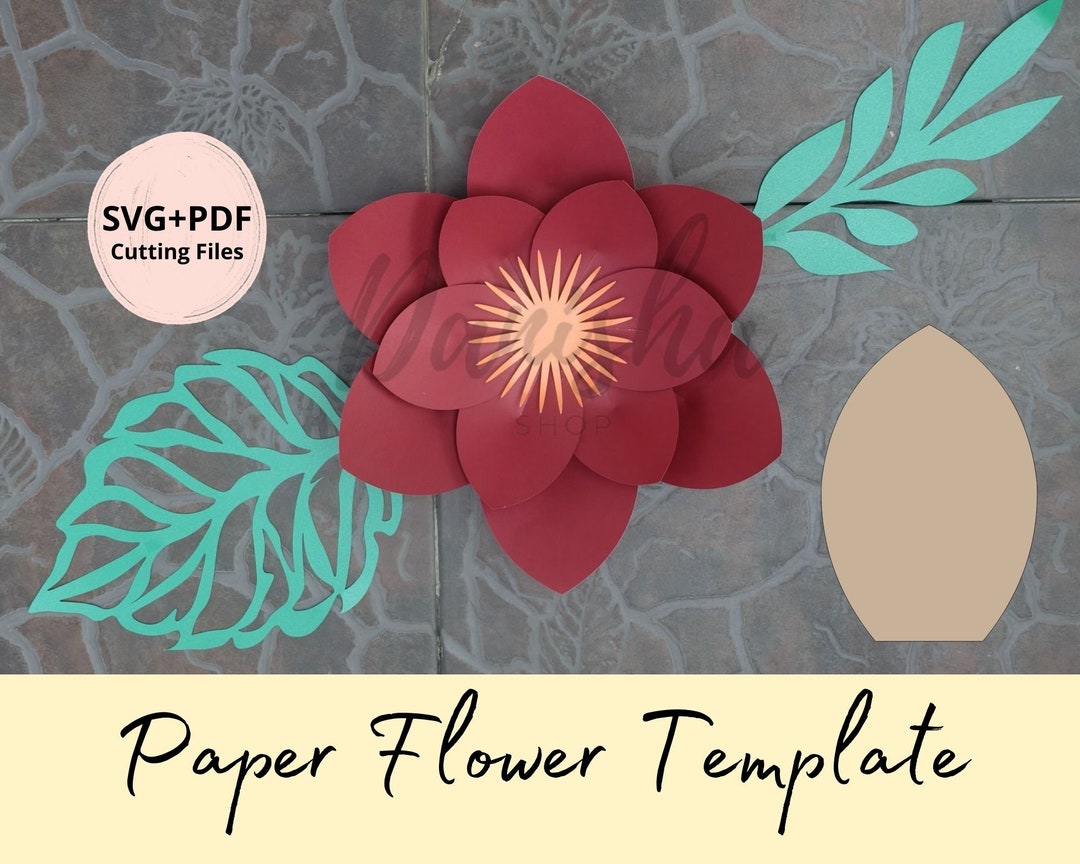 Template PDF & SVG Paper Flower Template, SET of 1 Petals Paper Flower ...