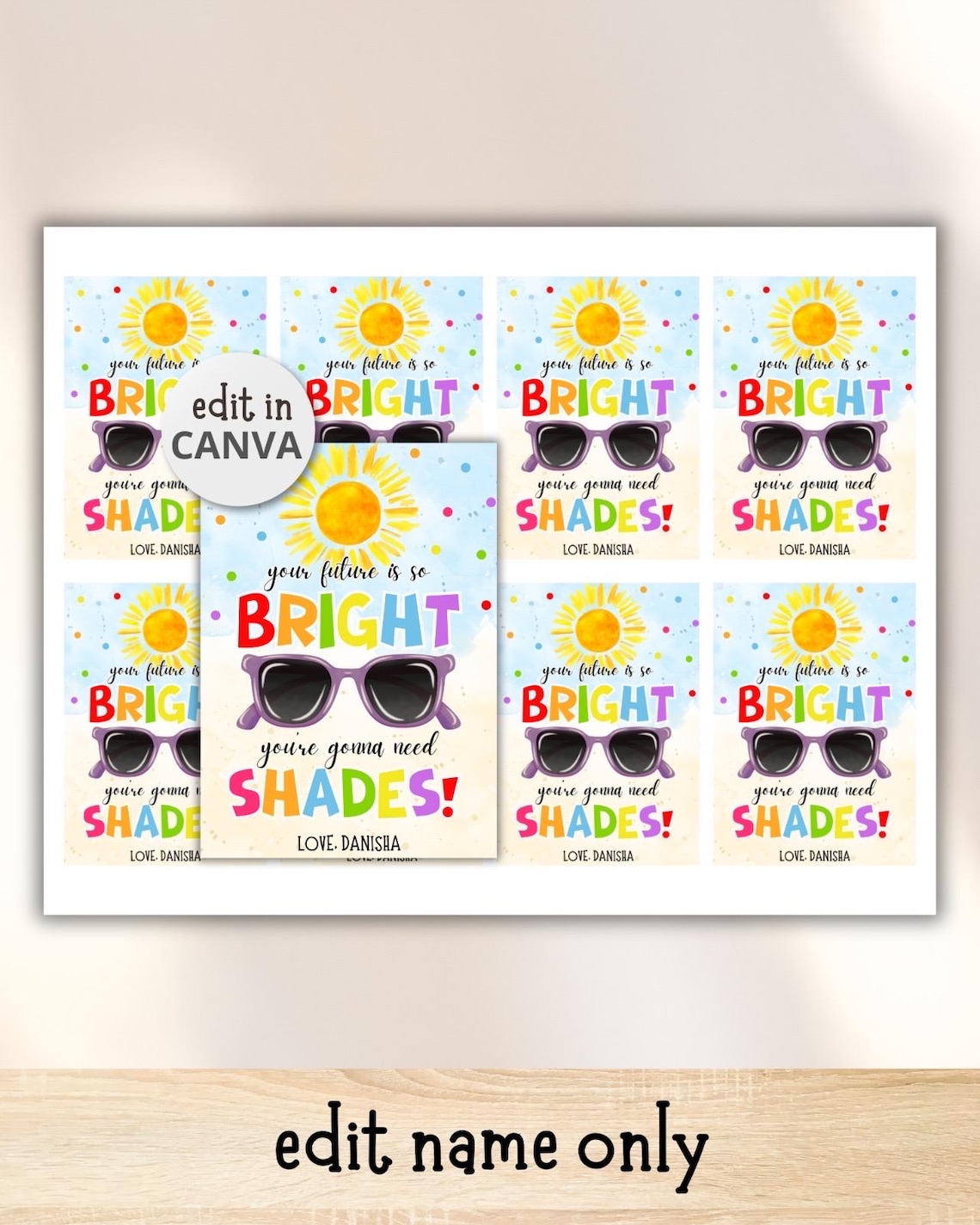 End of the Year Sunglasses GIFT TAGS, Future so Bright Gonna Need ...