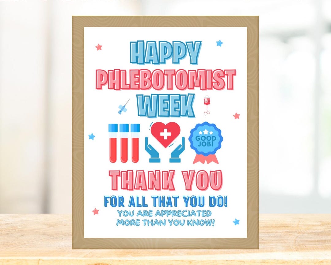 Phlebotomist Week Printable Poster: Appreciation Gift (digital Download ...