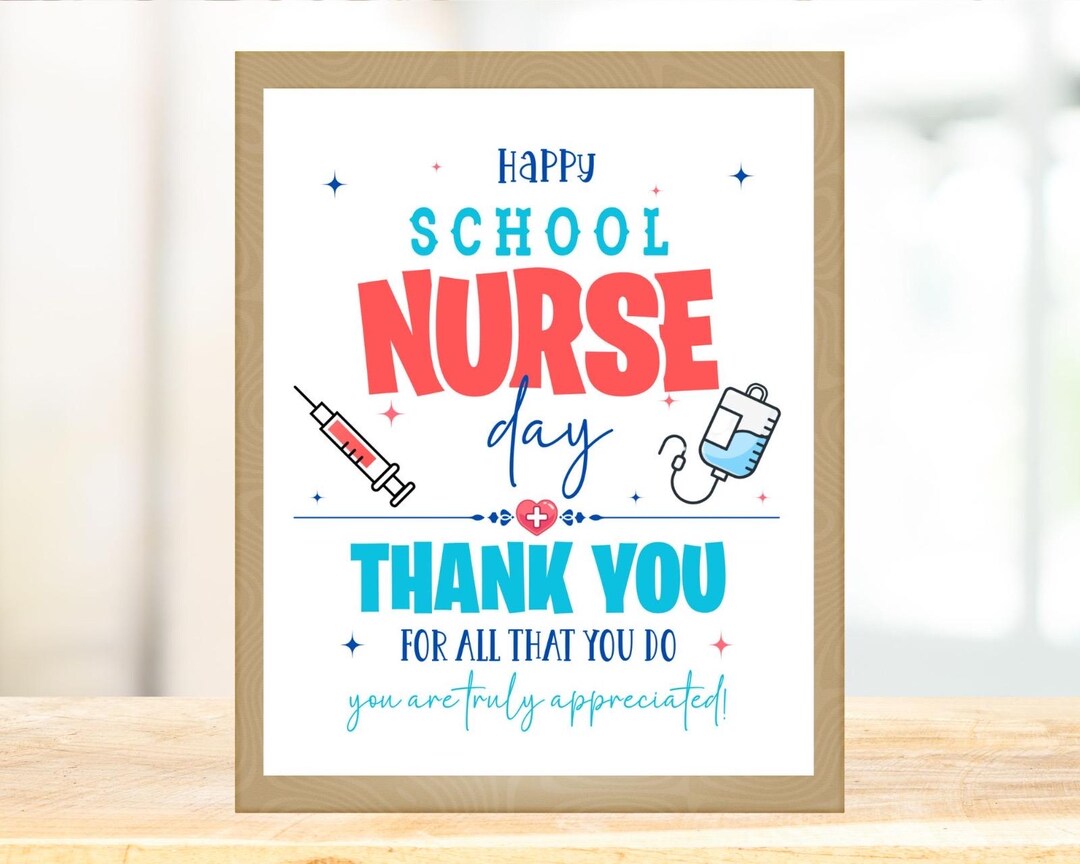 School Nurse Day Signs Printable, School Nurse Gift, School Nurse ...