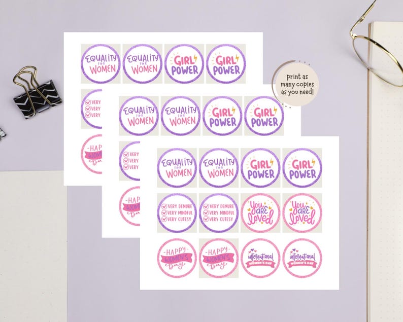 Women's Day Cupcake Toppers: Printable Cake Decorations (PDF) - Etsy